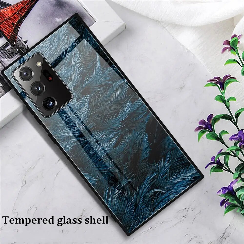 Стеклянный чехол со звездным небом для Samsung Galaxy S24 Ultra Plus 5G, глянцевый 05, S24 Ultra