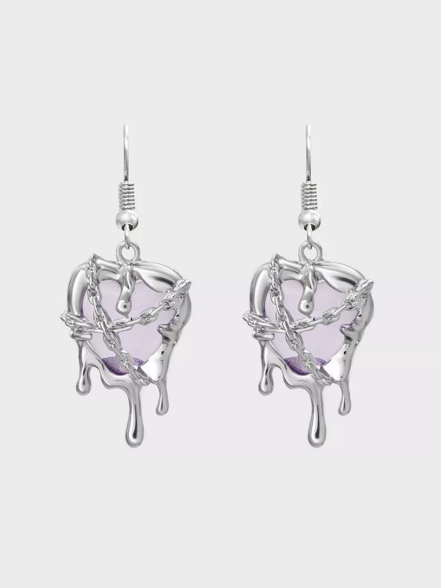 Серьги пусеты, фианит