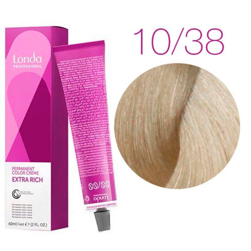 Londa Permanent Color Creme Стойкая крем-краска для волос 10/38 Яркий блонд золотой жемчуг, 60 мл