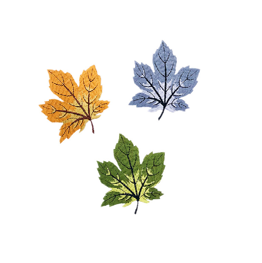 Нашивки на одежду кленовый лист термонашивка 3шт.