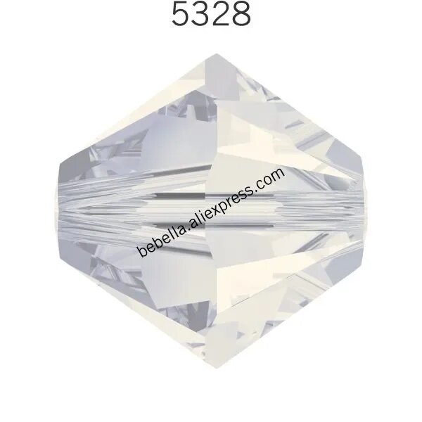 Сваровски 5328, бусины биконус 4 мм, White Opal 234, 20 шт.