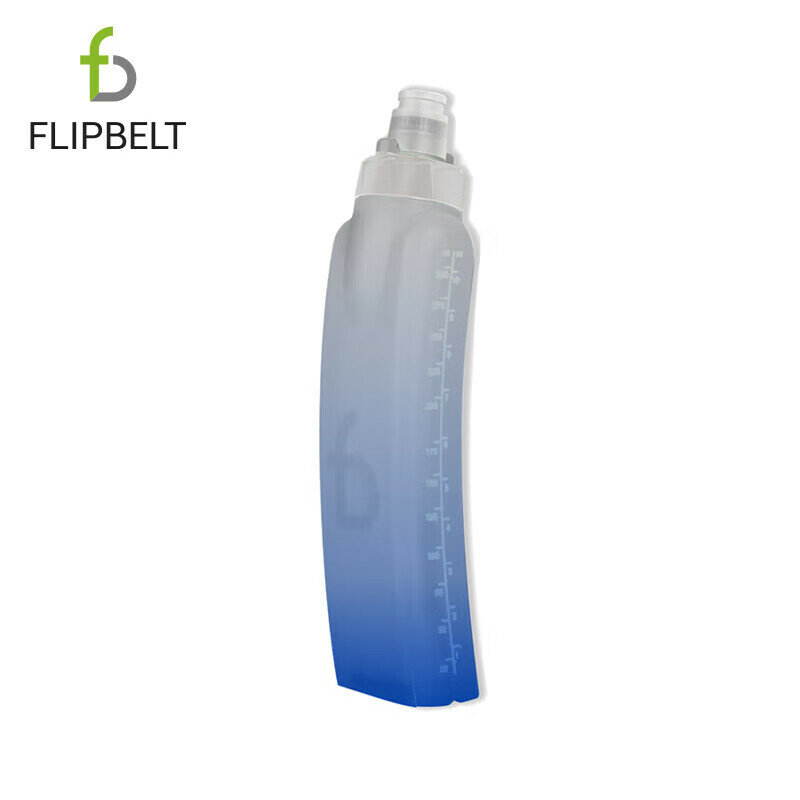 Flipbelt Running Water Bottle, Marathon Portable Soft Water Cup, Fitness Large Capacity Water Bottle, Blue Cup, Version 2.0