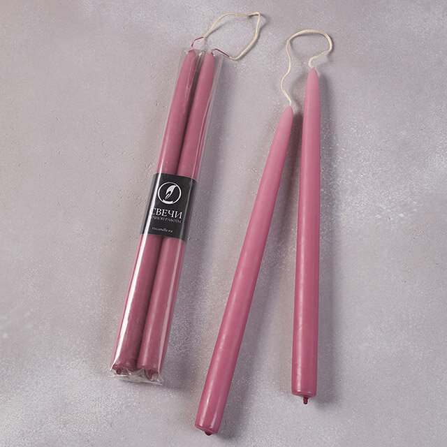 Античные свечи 30 см, 2 шт, розовые, Омский Свечной, 001170-свеча