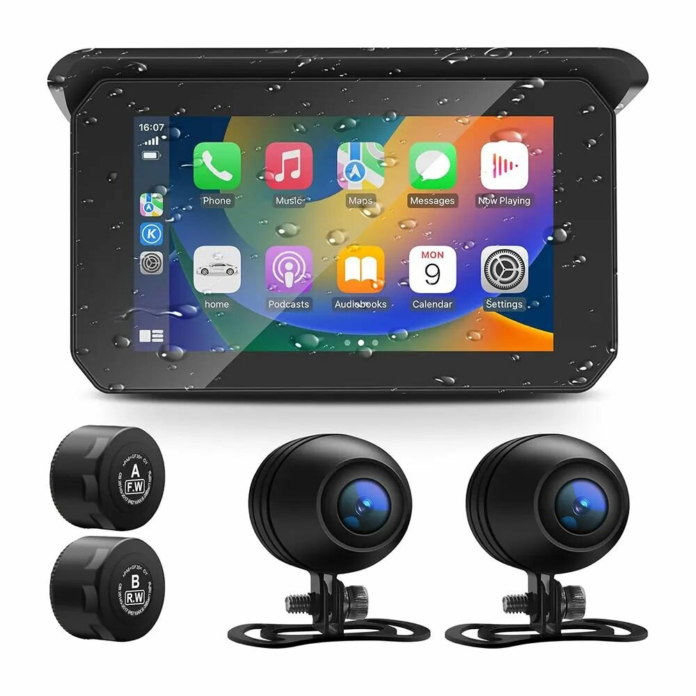 Мотоцикл Carplay T65 5 дюймов IPS сенсорный экран беспроводной Android системы автоматической GPS-навигации, Bluetooth, водонепроницаемый