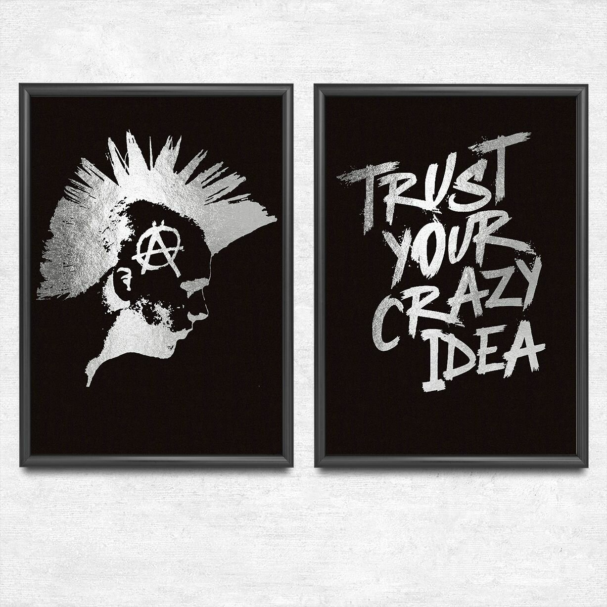 Постер Punk rock. Crazy. Плакат Панк рок