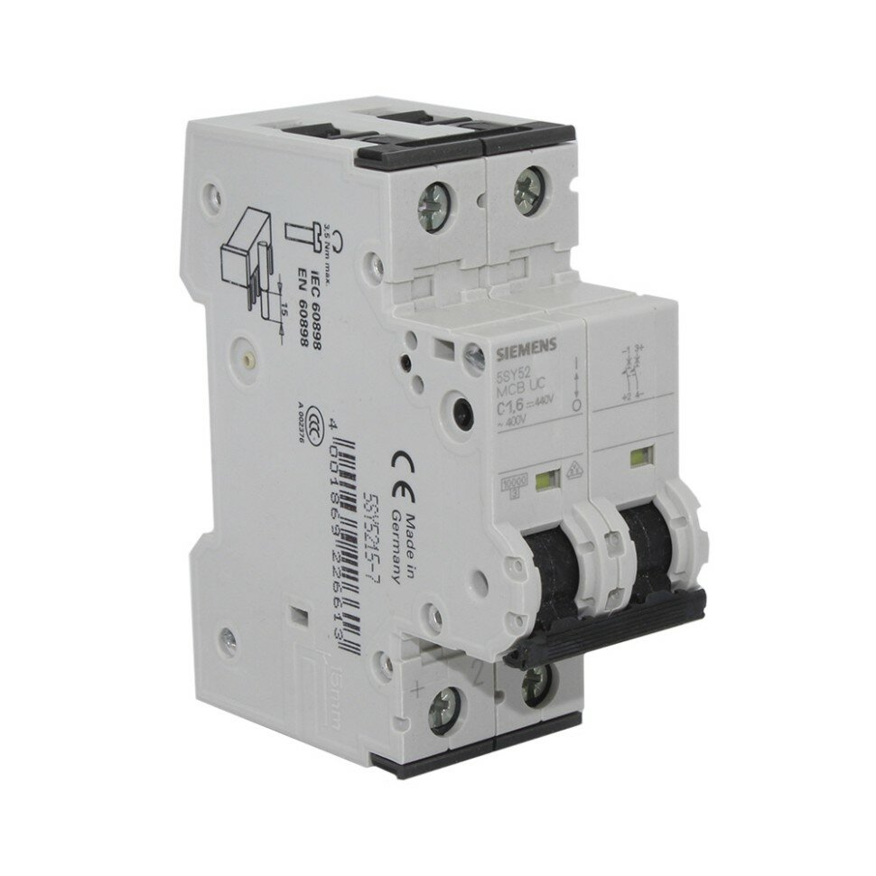 Siemens 5SY5215-7 2P 1,6A (C) 10kA Автоматический выключатель