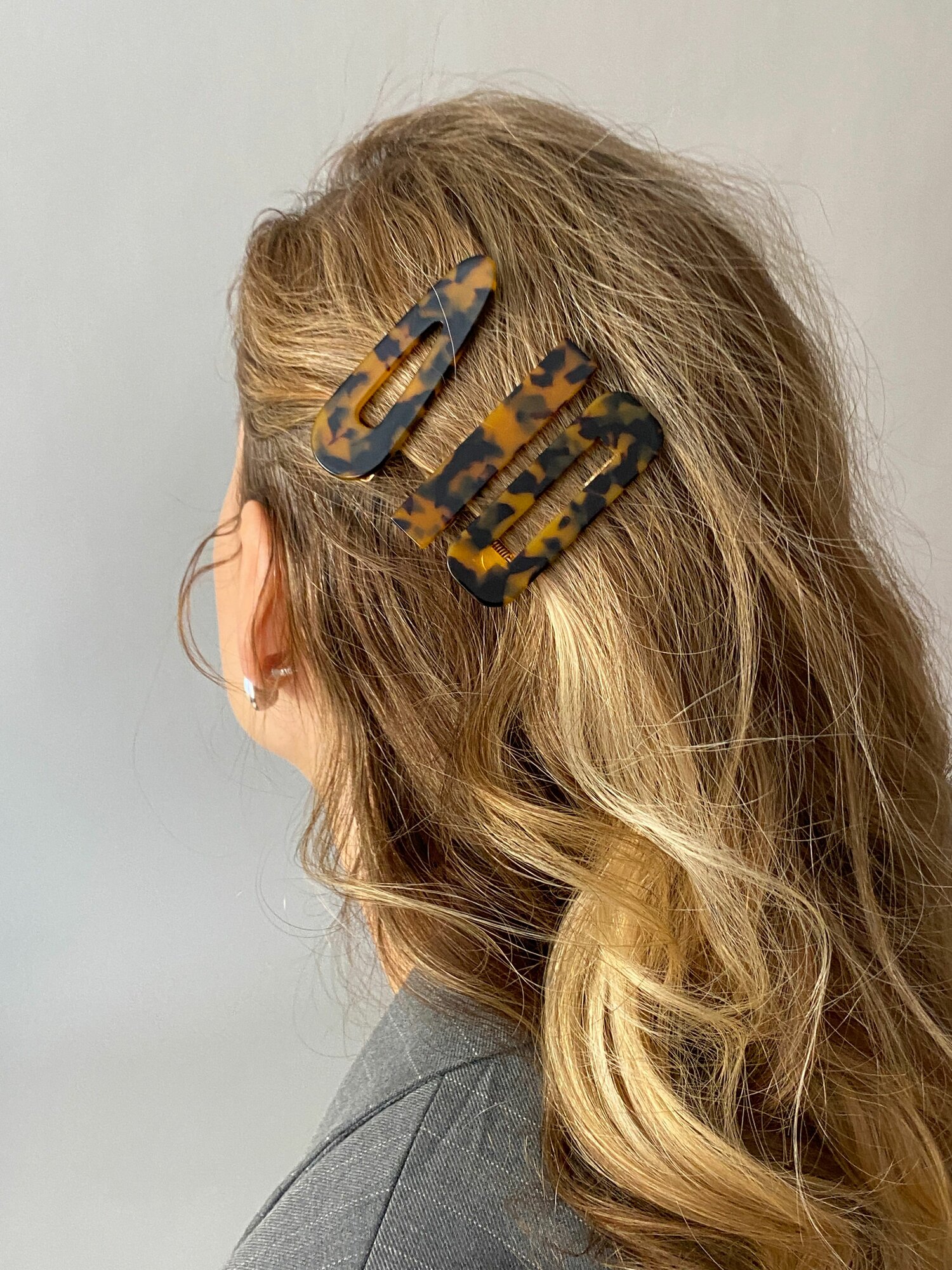 Заколка для волос набор, 3 шт. леопардовые, зажим, клик-клак комплект, аксессуар в винтажном стиле для причесок