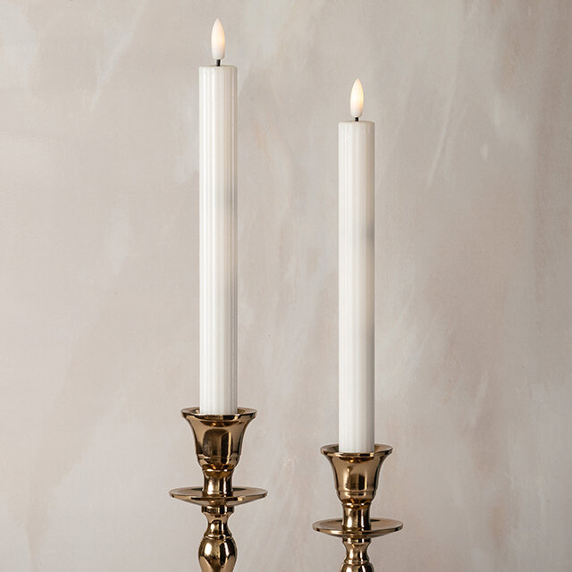 Столовая светодиодная свеча с имитацией пламени Softness 25 см белая, 2 шт с пультом, таймер, на батарейках, Koopman, AWL100110