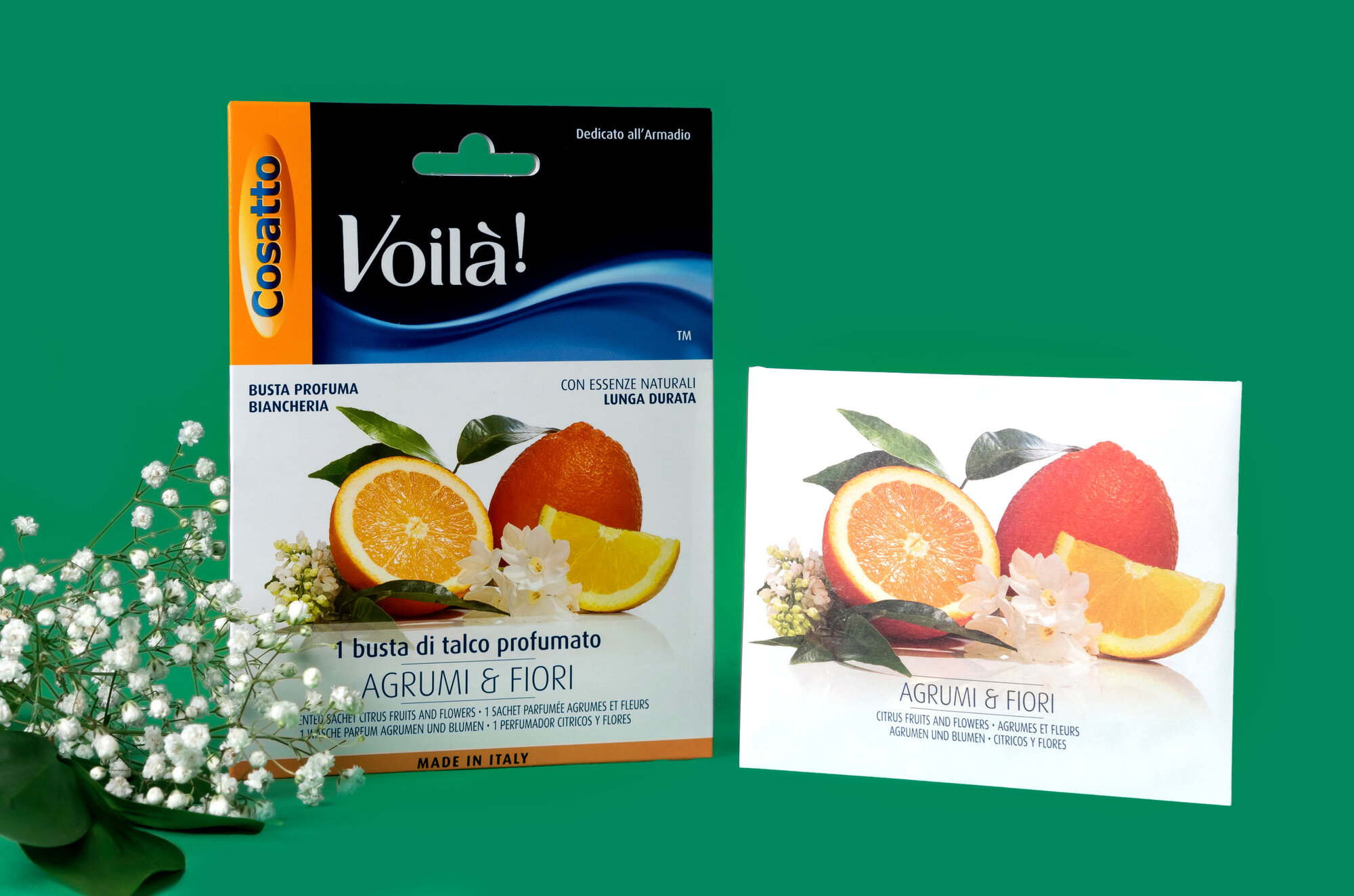 Льняное саше для белья - Cosatto, Цитрус и Цветы, сухое распыление, 15 мл