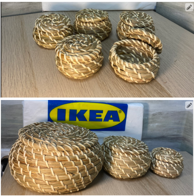 Корзина с крышкой, самая маленькая 10 *6 см.1 шт. Икеа , Ротанг . Фрикен. Вьетнам. Арт.803.281.45