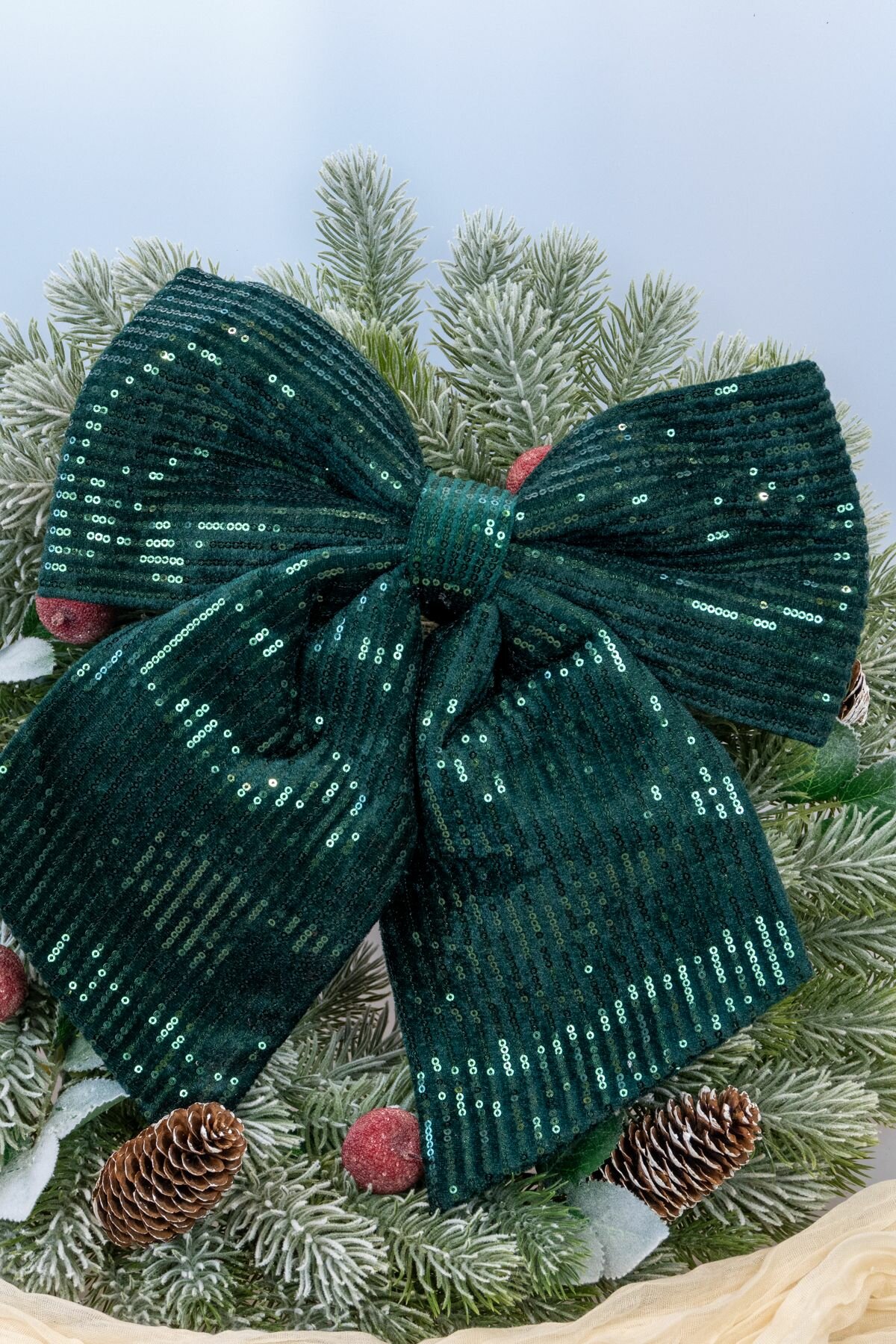 Бант 30*35 см на ёлку с пайетками зеленый для фотозон украшение новогоднее из Pinterest для интерьера