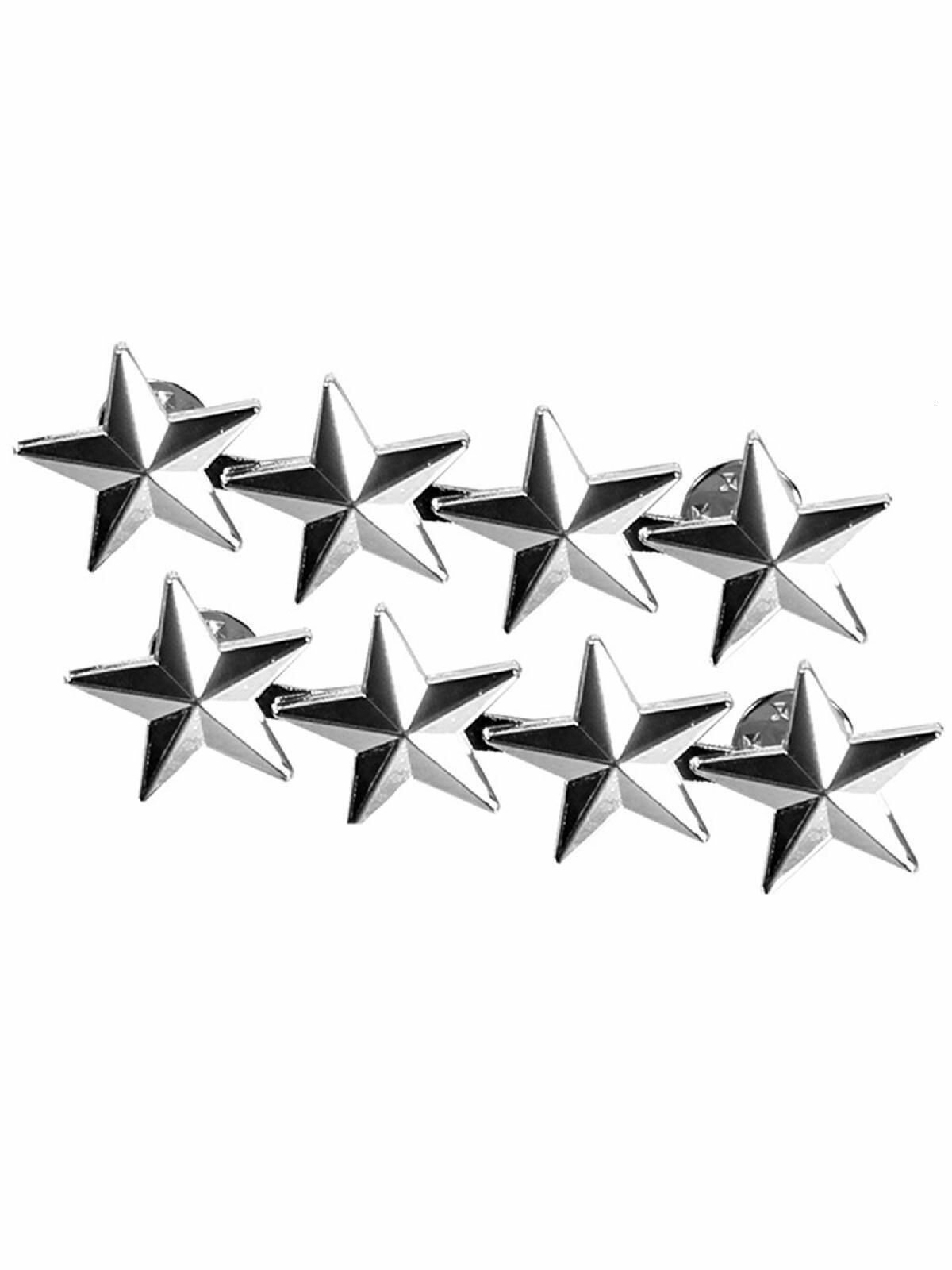 Погоны "Капитанская полоска" для охраны, Серебряная металлическая звезда