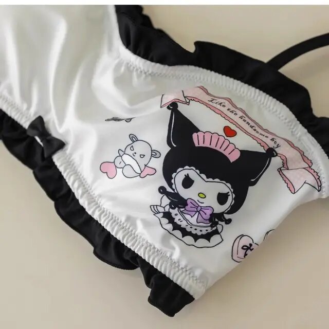 Комплект женского нижнего белья Miniso Cute Cinnamon Dog Kuromi, 2 предмета, милый комплект нижнего белья Y2K, милый комплект нижнего белья Melody Sweet, бюстгальтер и трусики для студентов, подарок