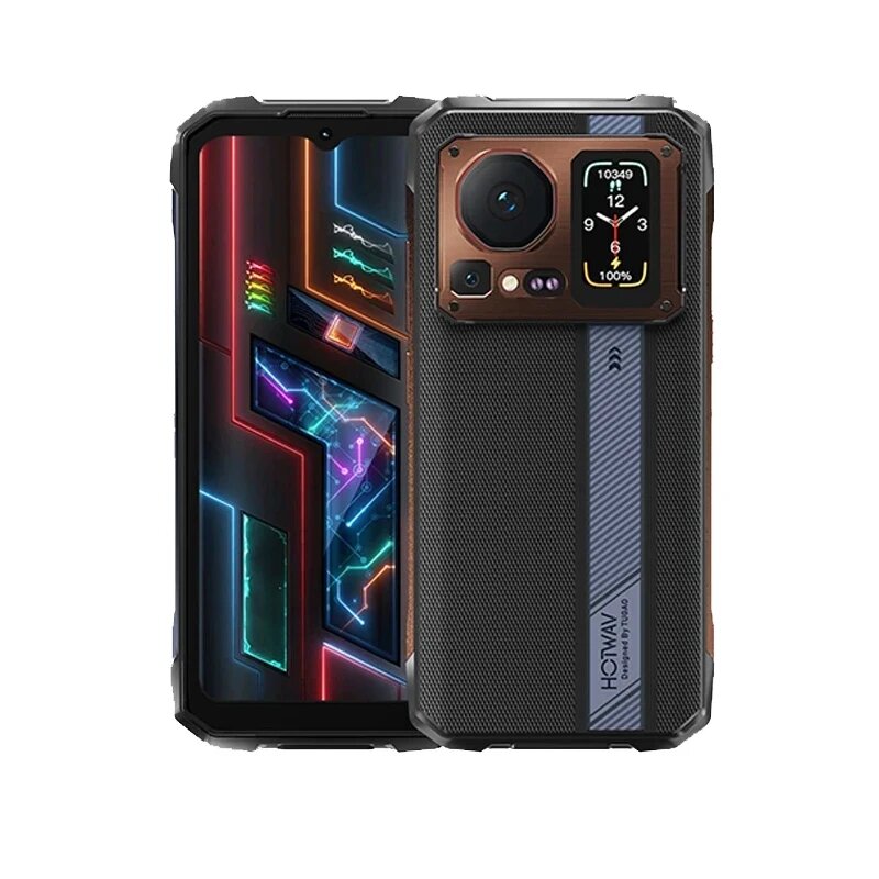 HOTWAV Cyber 16 Pro 4G 6.6" FHD 1.45 дополнительный экран, прочный аккумулятор 6280 мАч, Android 15, 8 ГБ 512 ГБ — золотистый/черный