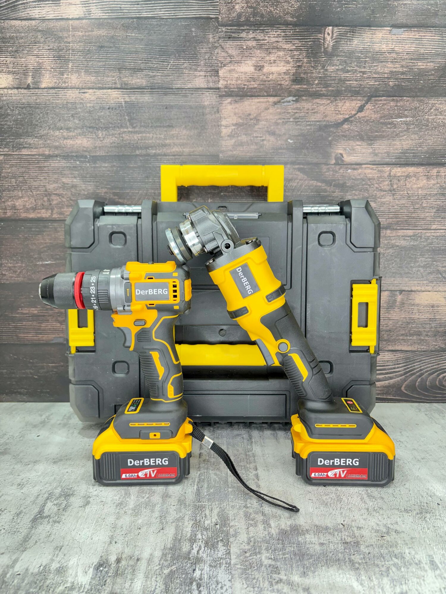 Набор аккумуляторного инструмента 2 в 1 - шуруповерт 80 Нм + УШМ (болгарка) / шуруповерт для строительно-монтажных работ