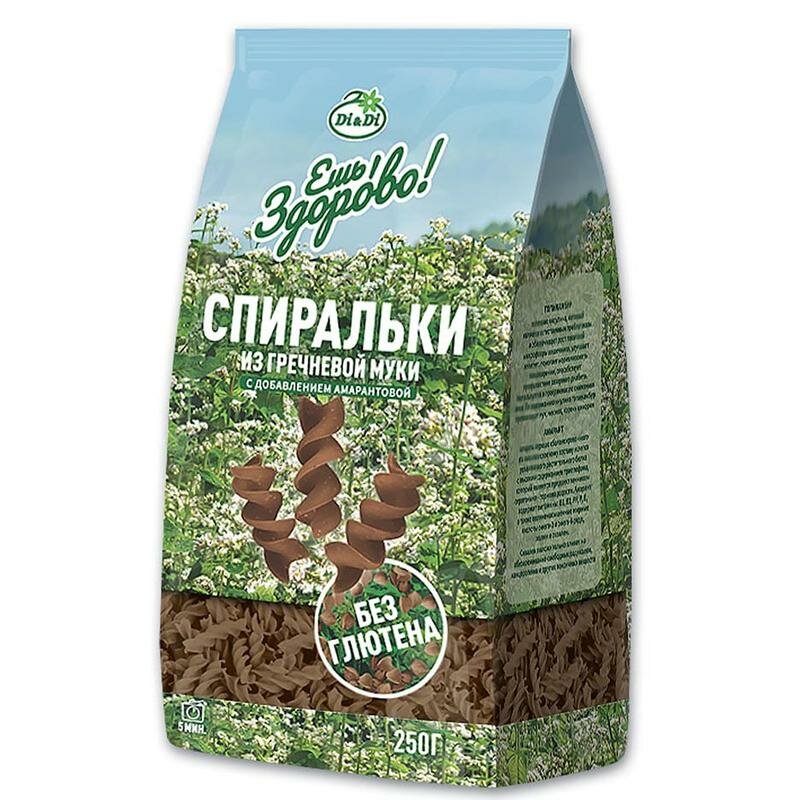 Спиральки амарантовые из гречневой муки безглютеновые Di и Di, 250 г