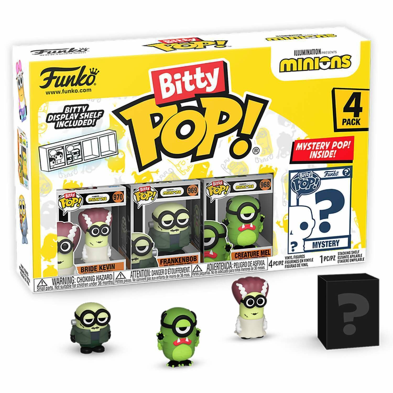 Фигурка Funko Bitty POP! Minions Bride Kevin+Frankenbob+Creature Mel+Mystery (1 of 4) 4PK