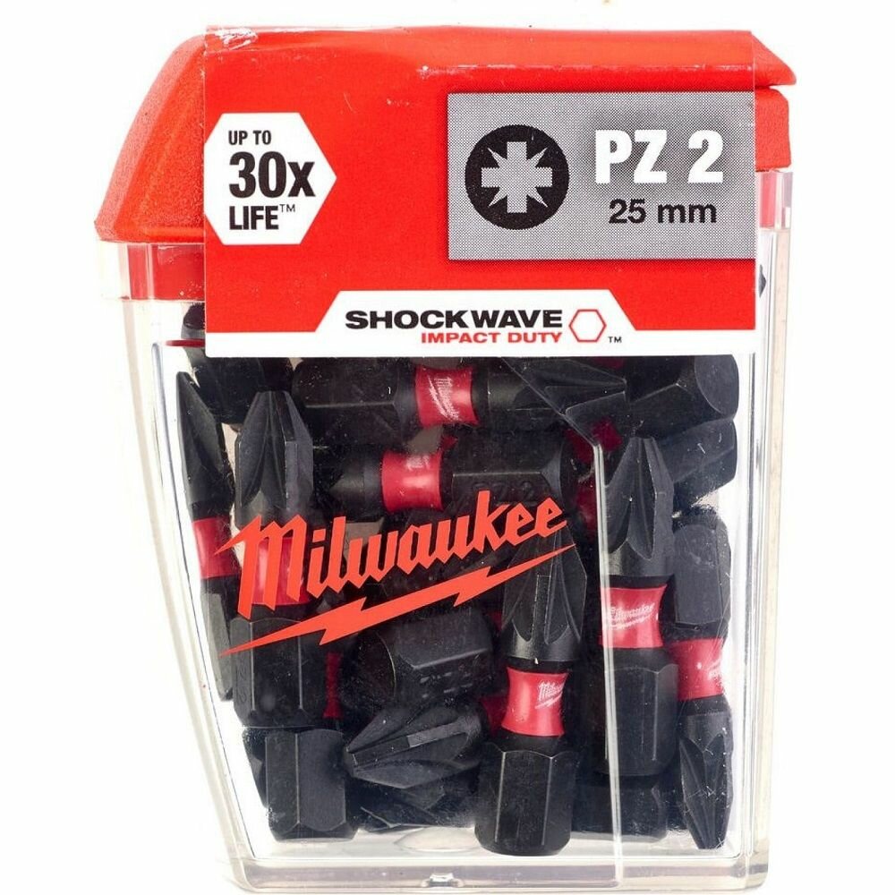 Набор бит Milwaukee SHOCKWAVE PZ2 25мм из 25 штук