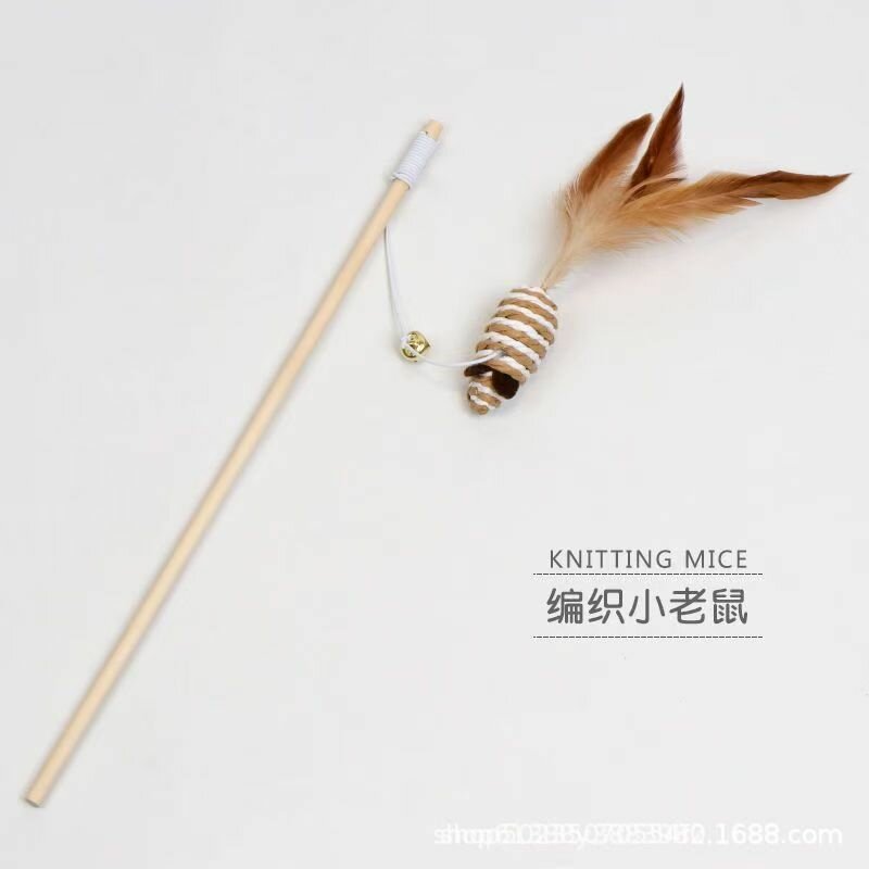 Кошачья игрушка бревно дразнит кошачья палочка кошачья палочка перья колокольчик мышка игрушка душная деревянная палка