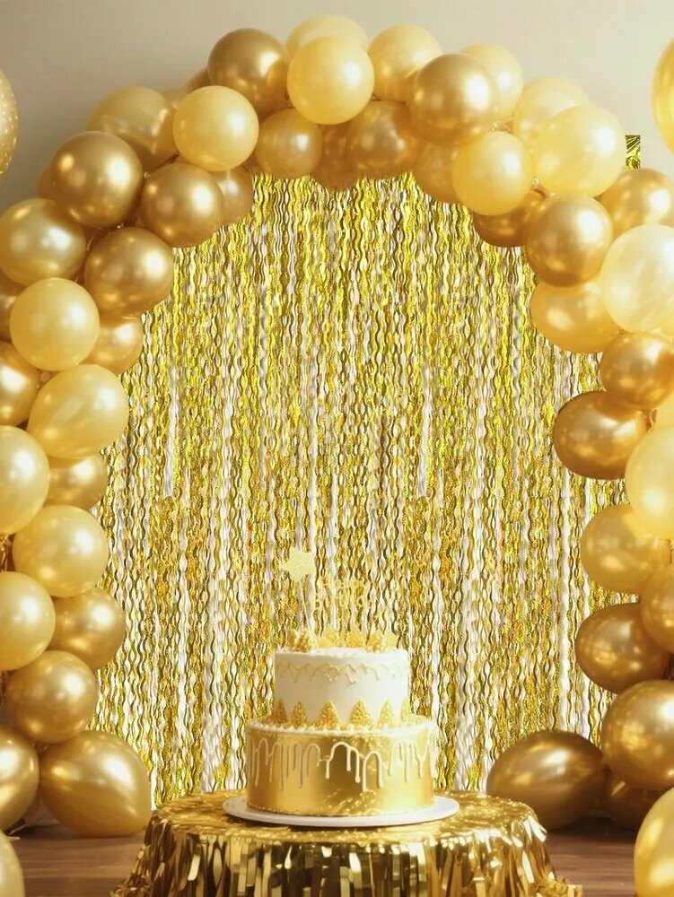 Дождик 200 см золотой 4 шт.