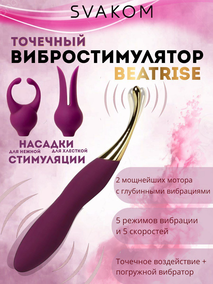 Точечный стимулятор клитора со сменными насадками Beatrice