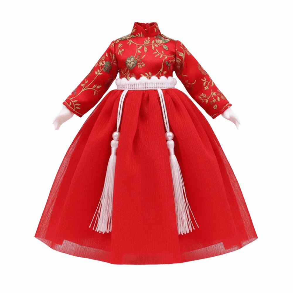 Красный ханьфу для куклы BJD 30 см