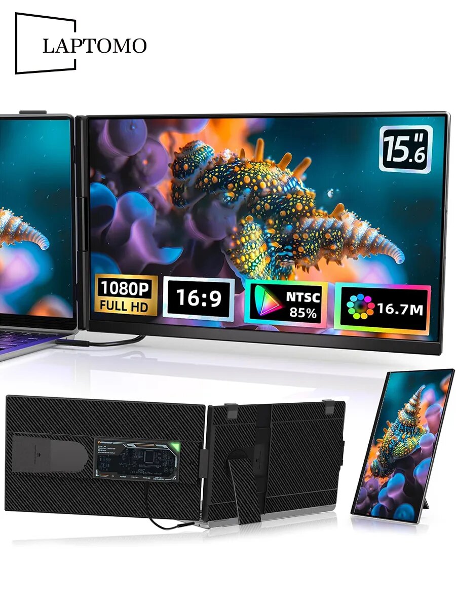 15.6" Портативный монитор, черно-серый, OLED, 1920x1080, IPS