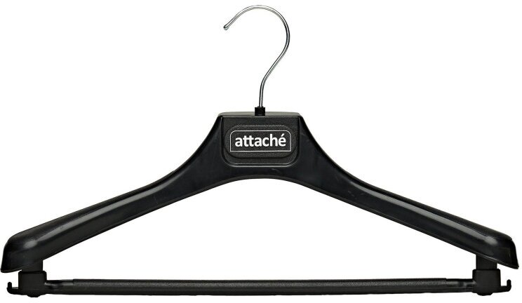 Вешалка-плечики VP_анатомическая Attache С039, пласт, черн, съем. перекл р44-46 1740071