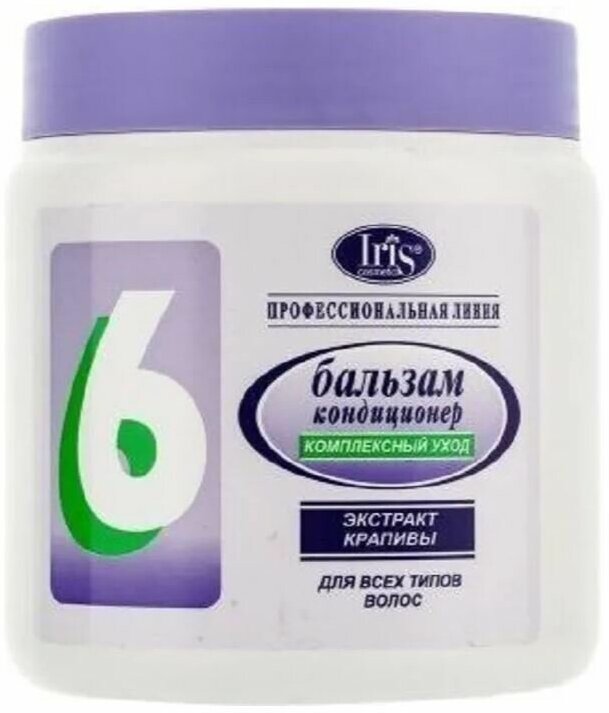 Iris cosmetic Бальзам №6 Профи Комплексный уход с экстрактом Крапивы, для всех типов волос, 500 мл/