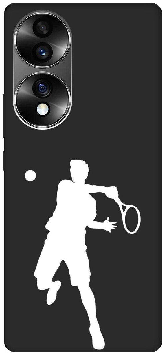 Матовый чехол Tennis W для Honor 70 / Хонор 70 с 3D эффектом черный