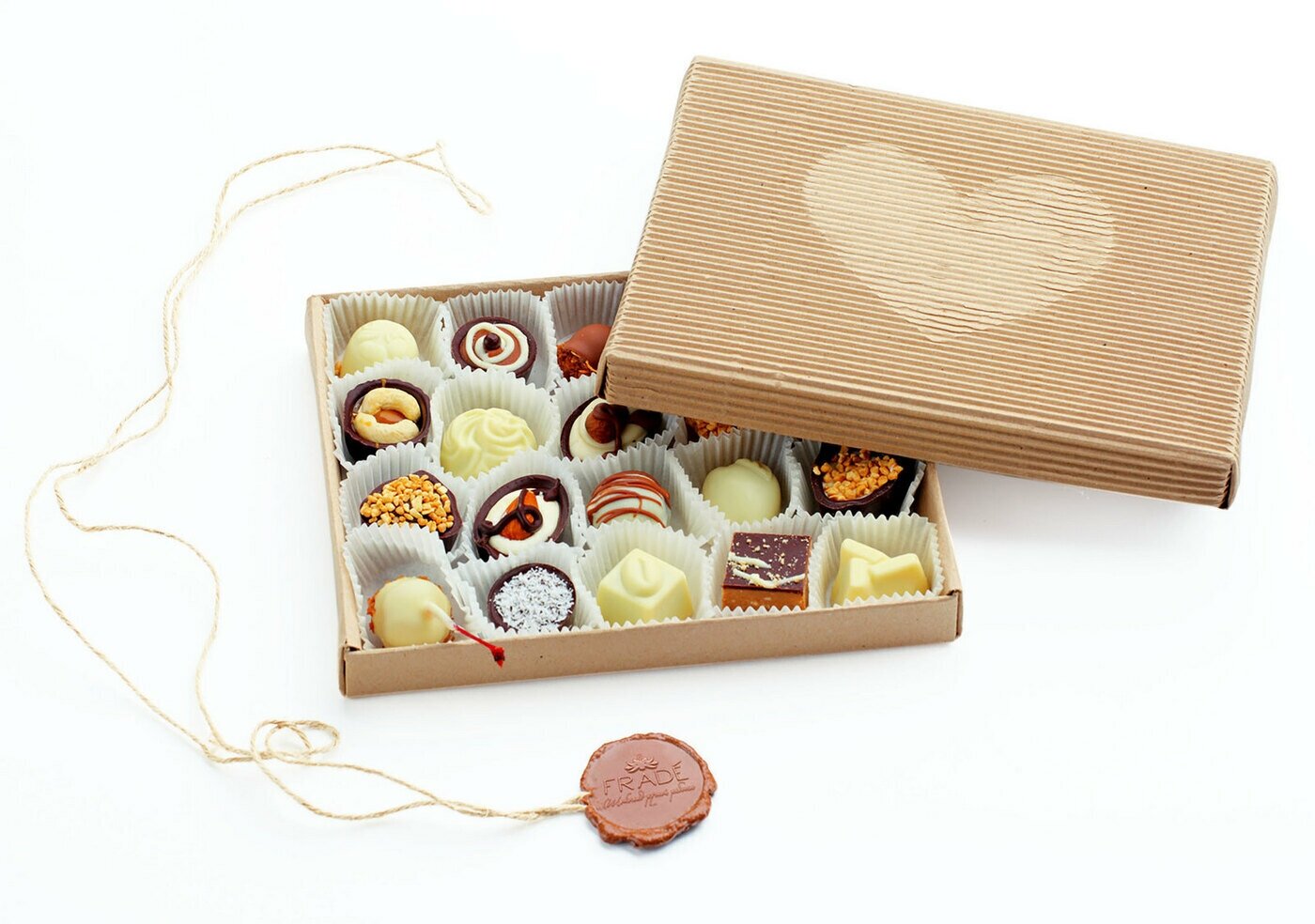 Коробка шоколадных конфет ручной работы Фраде - коробка стандартная (МГК) на 20 конфет