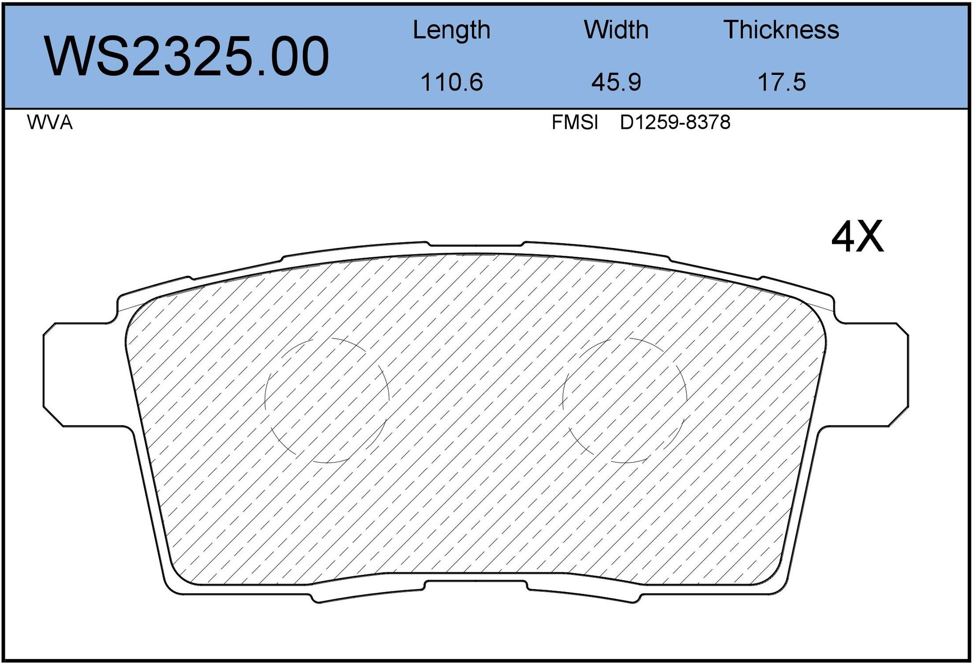 Колодки тормозные дисковые зад JEENICE WS2325.00