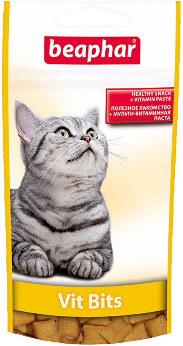 Лакомство BEAPHAR VIT-BITS для кошек подушечки с витаминной пастой (35 гр)