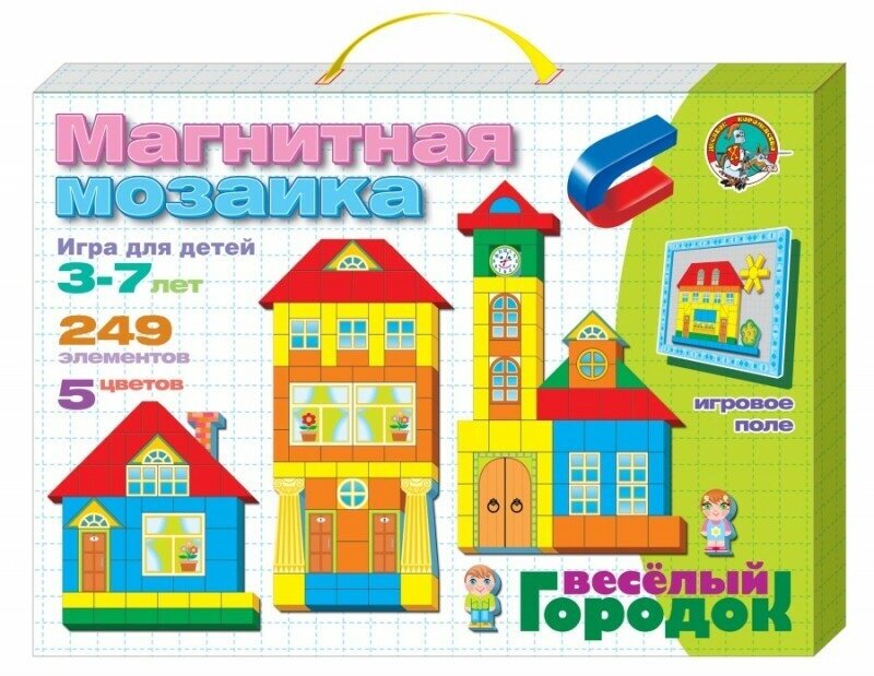 Десятое королевство Магнитная мозаика Веселый городок 249 элементов 01511 с 3 лет