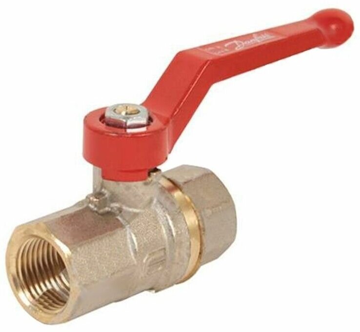 Шаровой латунный кран ДУ 20 (3/4') ВР-ВР полнопроходной, с рукояткой, Danfoss BVR 065B8208