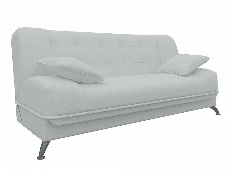 Прямой диван Анна Люкс Белый Экокожа, книжка, 202х106х93 см, с ящиком для белья