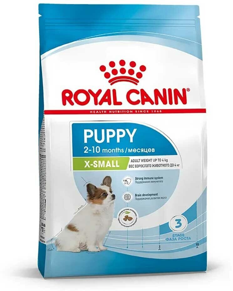 Сухой корм royal canin для щенков миниатюрных пород size health nutrition x-small puppy 3кг