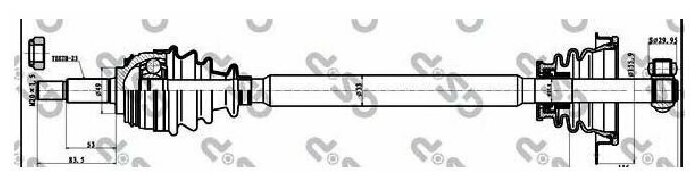 Привод в сборе RENAULT LOGAN MCV/LADA LARGUS 05- лев. -ABS