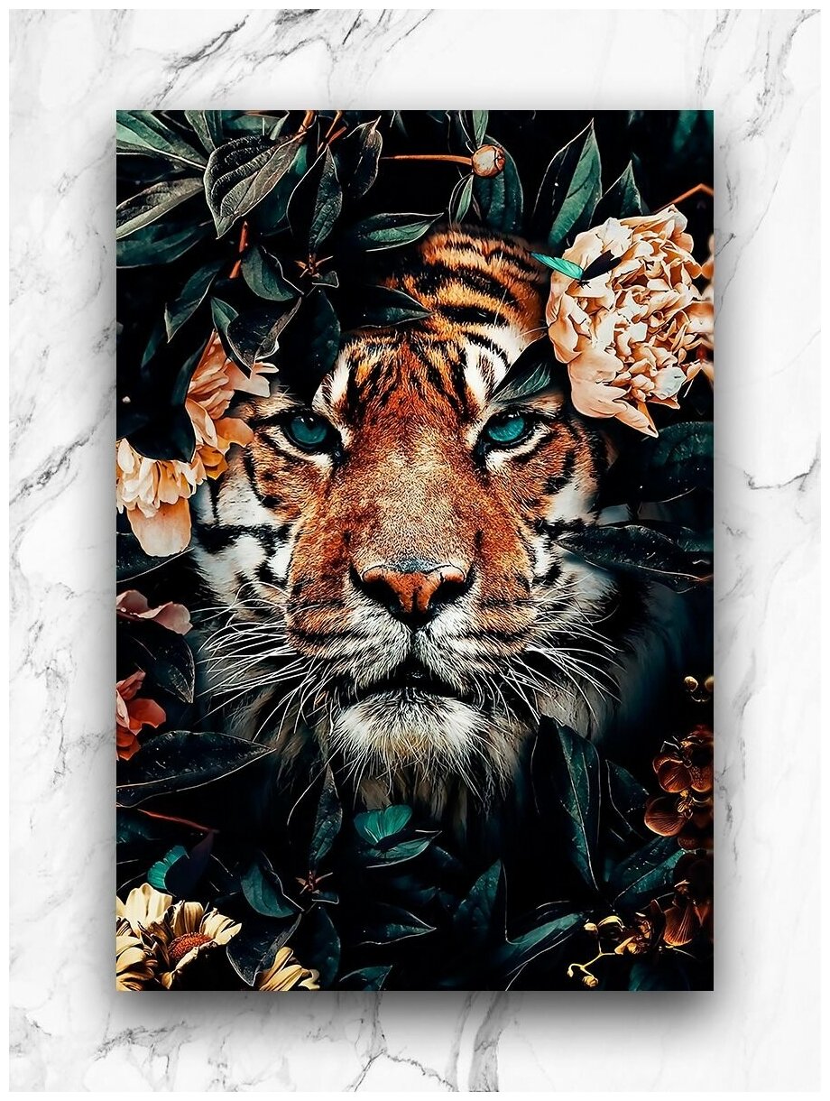 Картины для интерьера на холсте 40х60 см/ Тигр