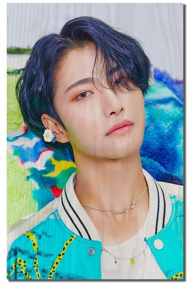 Картина интерьерная на дереве, рисунок Музыка KPOP Ateez Сонхва 6061 В
