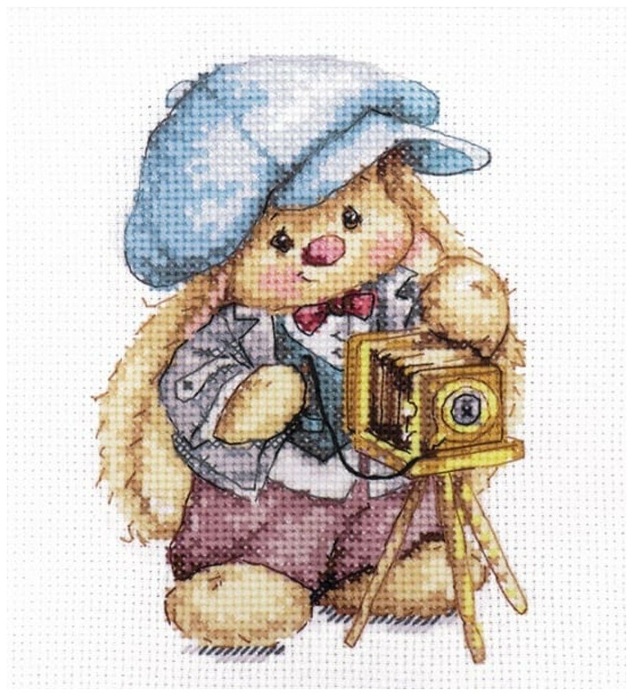 Набор для вышивания крестом Алиса "Зайка Ми. Фотограф" 10х13 см 0-192 Творческий набор с комплектом качественных ниток мулине, хлопковой канвой, удобной иглой, подробной схемой и инструкцией