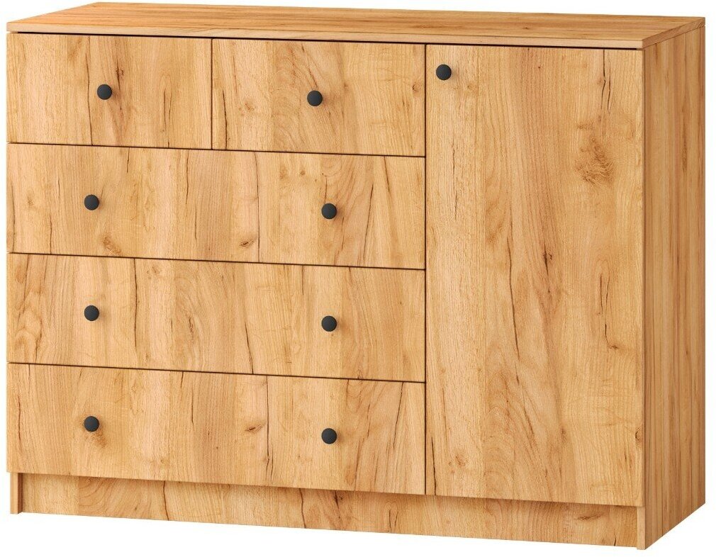 Комод для одежды Бард 5.2, Легкомаркет, ЛДСП, цвет дуб крафт золотой, 100х89х40, 5 ящиков/дверь