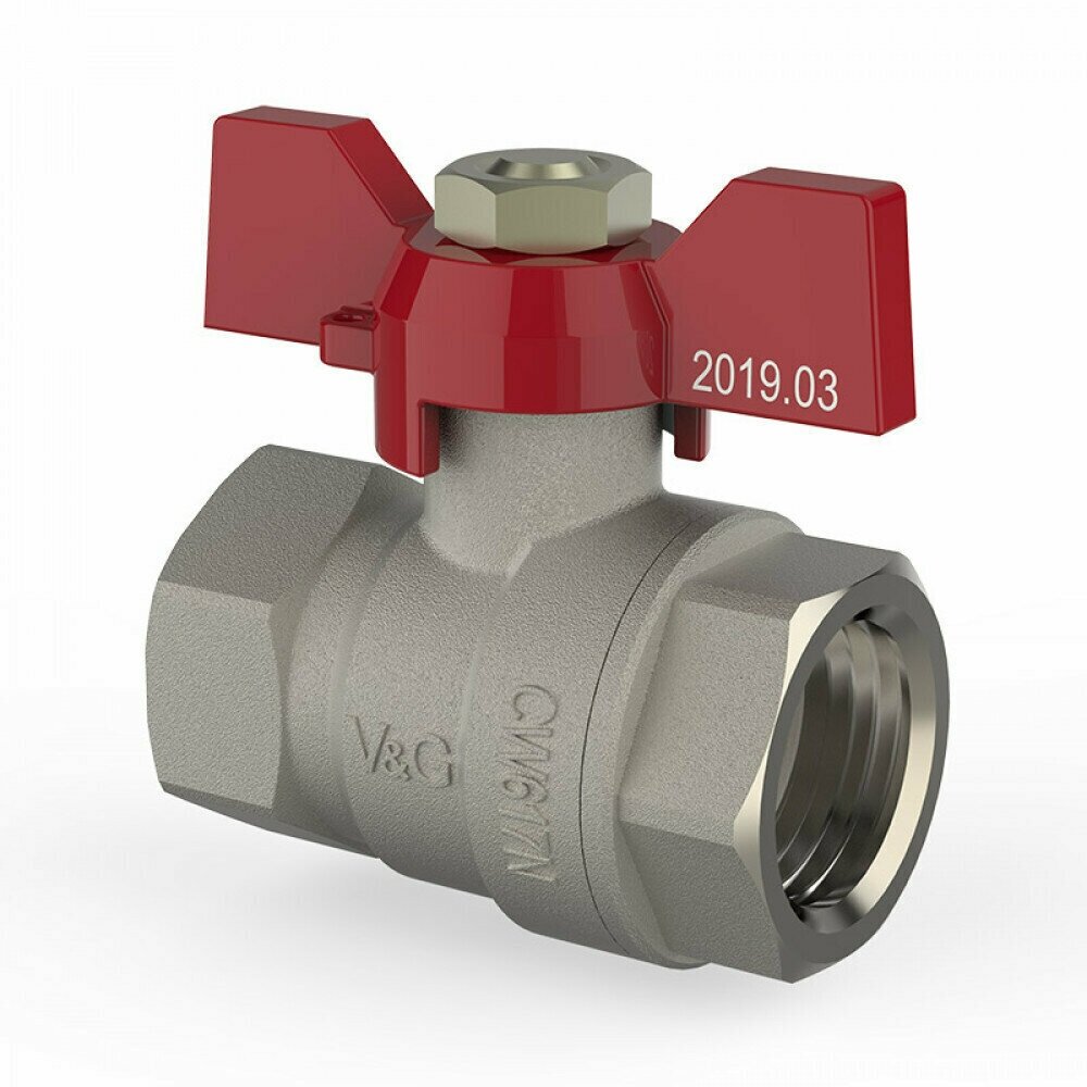 Кран шаровой ВxВ, ручка-"бабочка" серия Оптима V&G VALOGIN 1" VG-102103