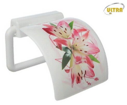 Держатель для туалетной бумаги белый декор М 2226