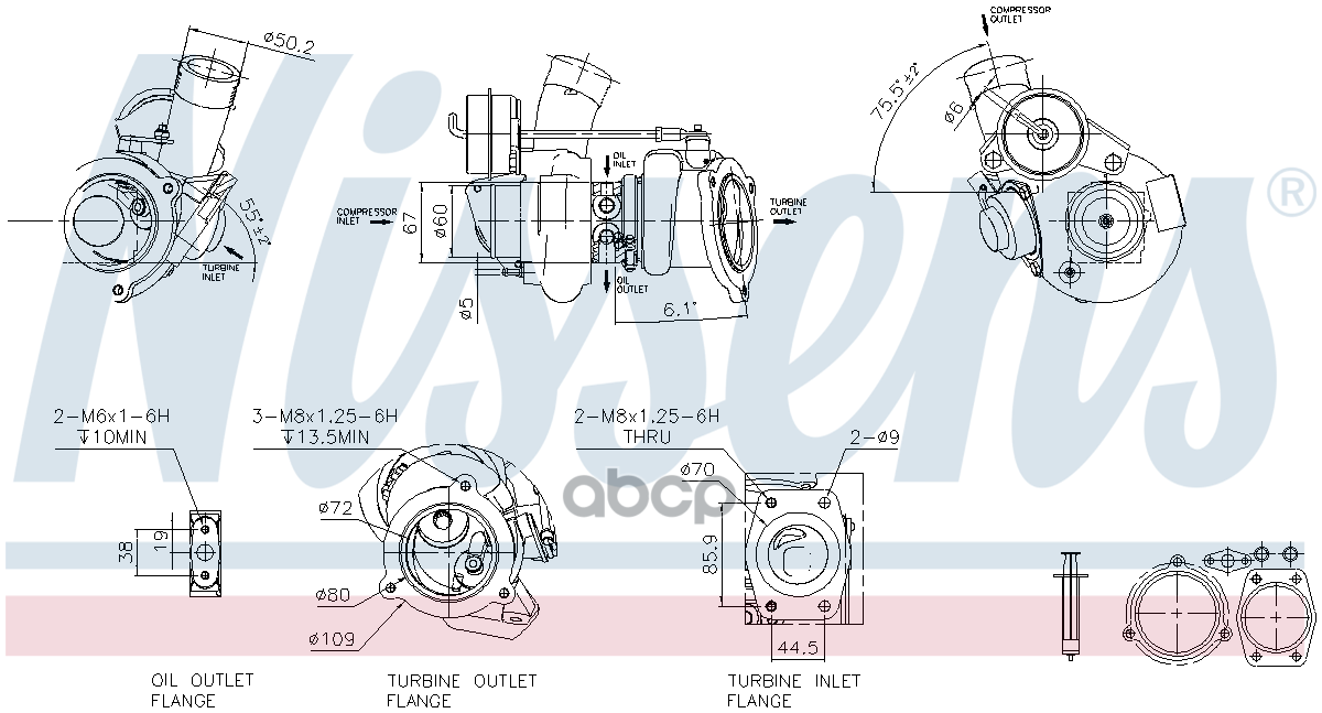 Турбокомпрессор! Volvo S80 I 2.5T 03> Nissens арт. 93147