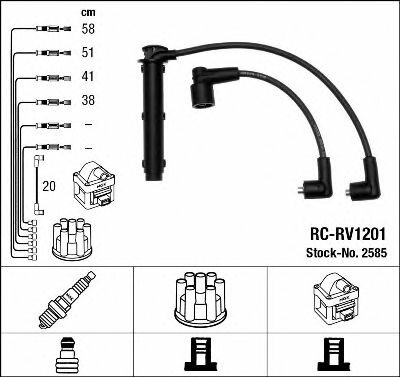 RC-RV1201 (2585) LANDROVER FREELANDER 1.8I 98- к-т NGK 2585