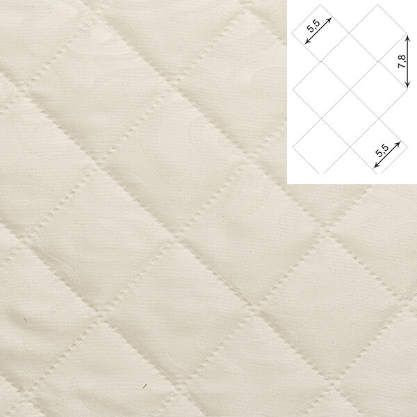 Термостежка Поликоттон арт. РАД.47613 120г/м² № 0000 beige LT рис.№21 ромб 5,5 цв. молочный Синтепон 100г/м² шир.220см, отрез от 1 метра