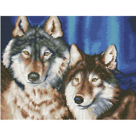 Алмазная мозаика Три Совы Волки, 40*50 см, на деревянном подрамнике