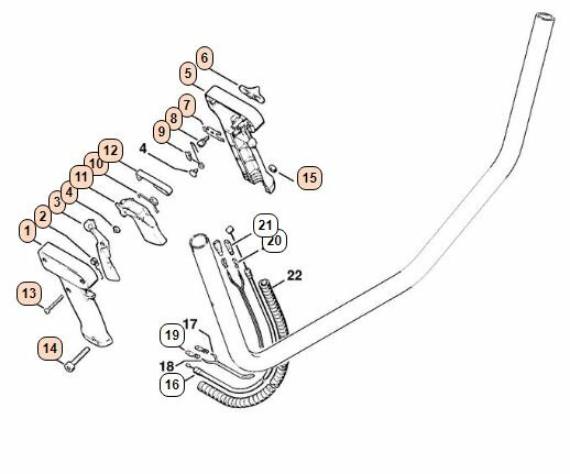 Ручка газа в сборе бензокосы Stihl FS 55/85 41197901302