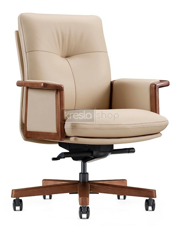 Кресло для руководителя Norden Vivaldi LB B 2262 ivory бежевая кожа